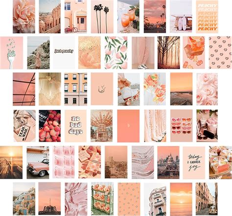 Buy Koskimer Peach Pink Wall Collage Kit Aesthetic Pictures Set X