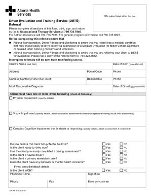 Form Canada Alberta Health Services Cr Fill Online