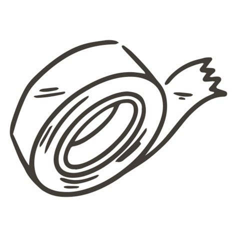 Diseño PNG Y SVG De Dibujo En Blanco Y Negro De Un Rollo De Cinta Para