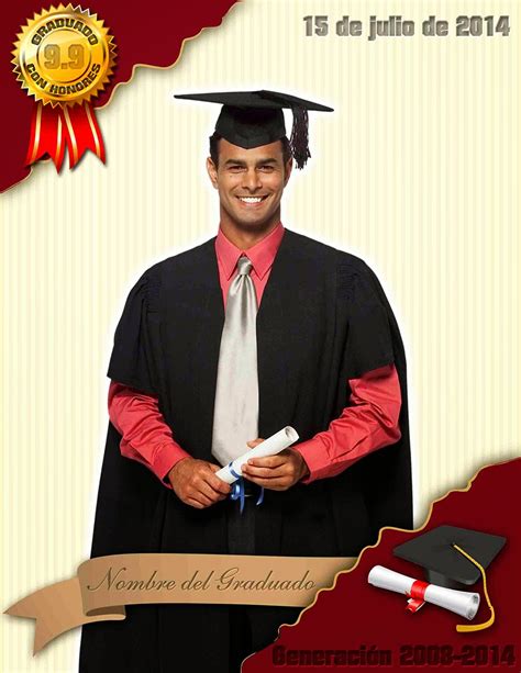 Marco para foto de graduación escolar Marcos en psd y png para