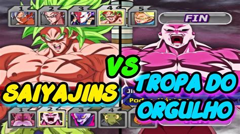 TROPA DO ORGULHO VS OS SAIYAJINS MAIS FORTES 5X5 DBZ BUDOKAI
