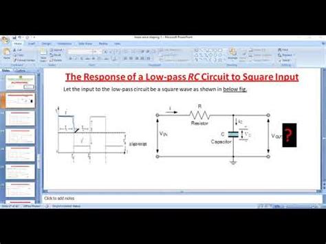 Response Of Low Pass Rc Circuit For Square Ramp Inputs Youtube