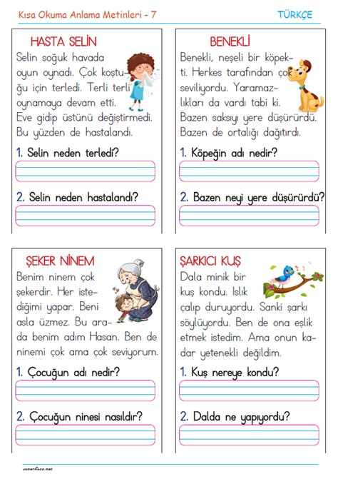 1 Sinif Resimli Okuma Metinleri NBKomputer