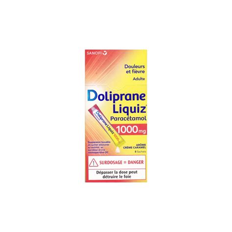 DOLIPRANE LIQUIZ 1000 mg 8 sachets Paracétamol Mon armoire a