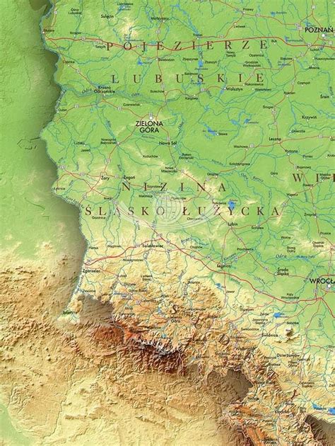 POLSKA MAPA FIZYCZNA EFEKT 3D MAGNETYCZNA