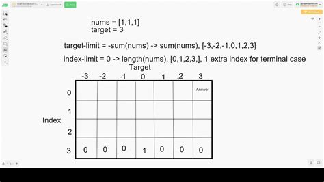 leetcode 494 target sum python 3 recursion to dynamic programming explanation youtube