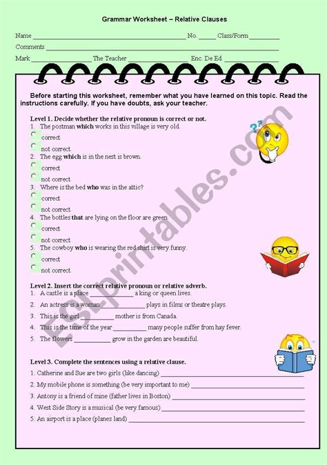 Relative Clauses Esl Worksheet By Manuelapereira
