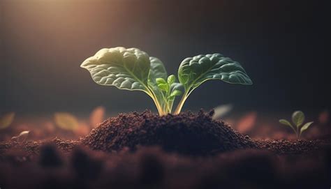 Premium AI Image Seedling Plant Sprout From Ground Planting And