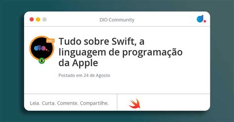Tudo Sobre Swift A Linguagem De Programa O Da Apple