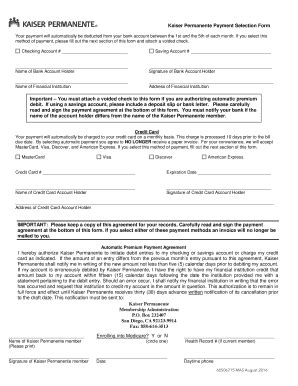 Fillable Online Medicare Kaiserpermanente Kaiser Permanente Payment