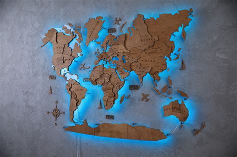 Деревянная карта мира на стену в интерьере 91 фото