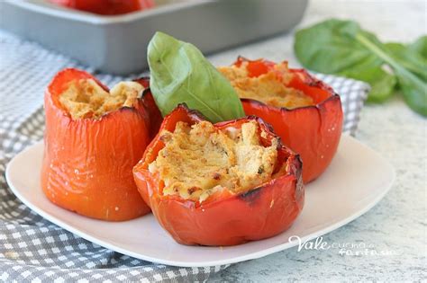 PEPERONI RIPIENI DI TONNO E PATATE Cotti Al Forno E Senza Uova
