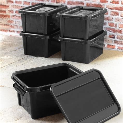 Lot de 5 boites de rangement 32L plastique recyclé
