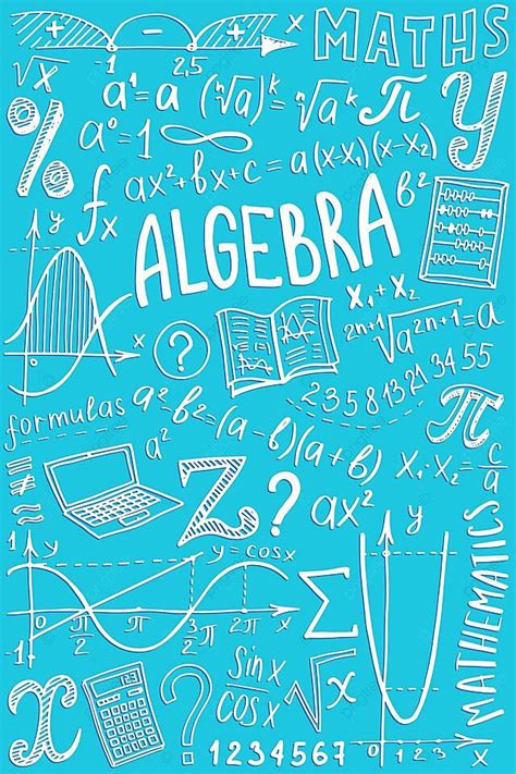 Handdrawn Math Symbols For Education Concept On School Background