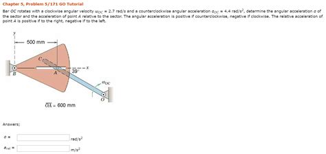 solved bar oc rotates with a clockwise angular velocity