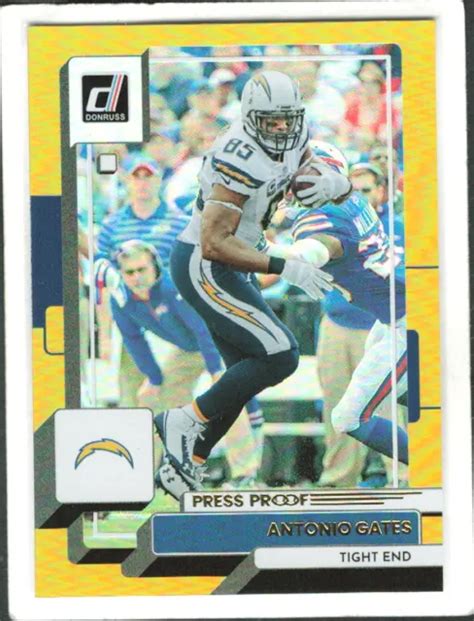 2022 PANINI DONRUSS Premium Set Antonio Gates ÉPREUVE DE PRESSE OR 300