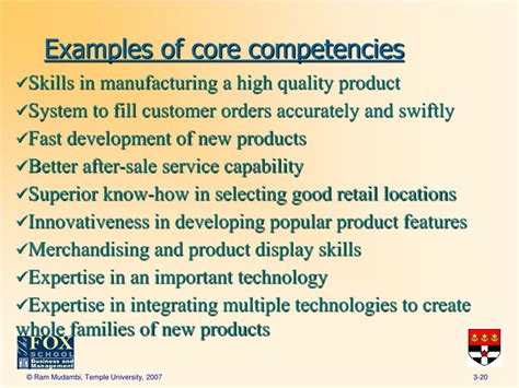 What Are Core Competencies Examples