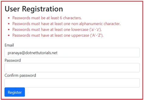 custom password policy in asp core identity dot net tutorials