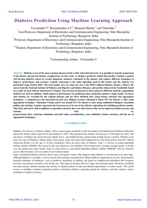 pdf diabetes prediction using machine learning approach