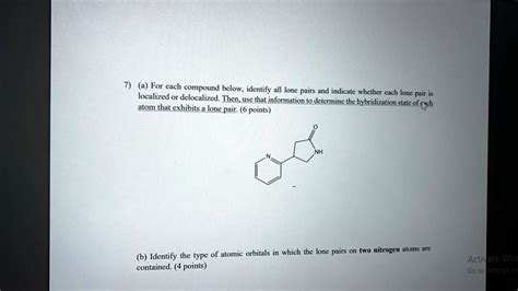 SOLVED A For Each Compound Below Identify All Lone Pairs And