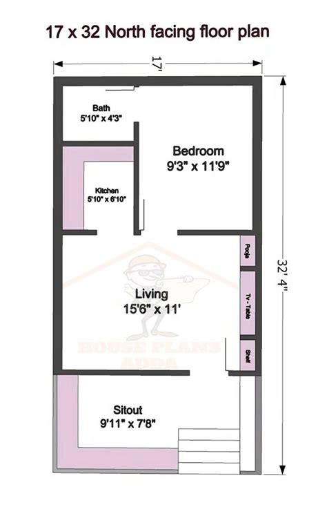Small House Plan 17 32 North Facing House Design House Plan App
