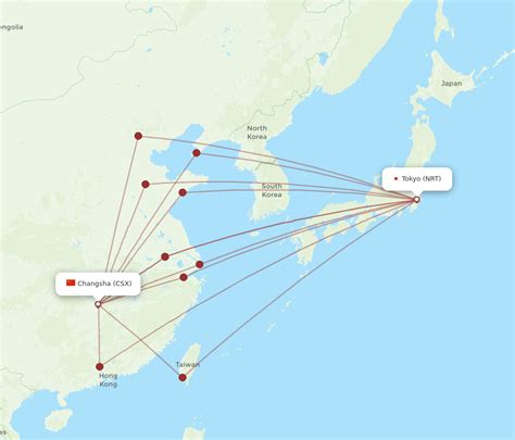 All Flight Routes From Tokyo To Changsha Nrt To Csx Flight Routes