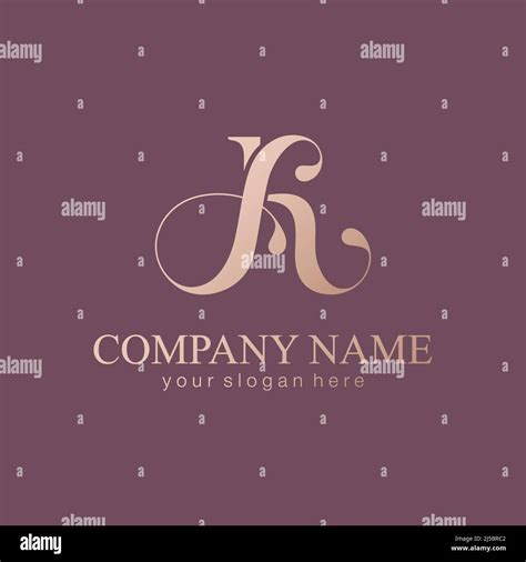 AK Letter Monogram Elegant Luxury KA Logo Calligraphic Style