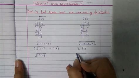 how to find square root and cube root by prime factorization youtube
