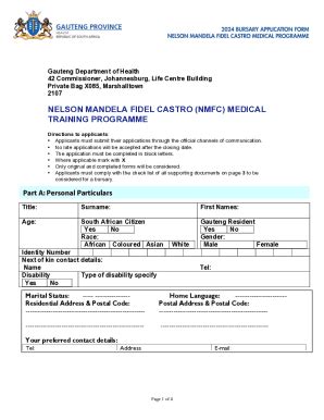 Fillable Online NMFC Medical Training Programm Application Form 2024