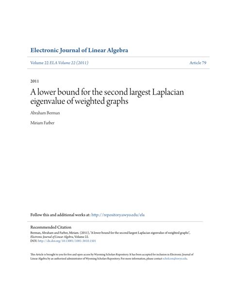 pdf a lower bound for the second largest laplacian eigenvalue of weighted graphs