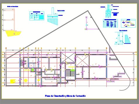 Plano De Cimentacion Con Detalles En AutoCAD CAD 824 51 KB Bibliocad