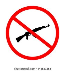 No Weapon Sign Sign Prohibited Gun Stock Vector Royalty Free