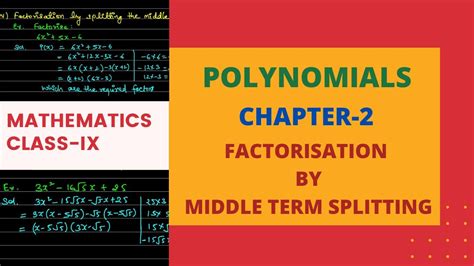 splitting the middle term ll short cut method ll class 9th factorisation youtube