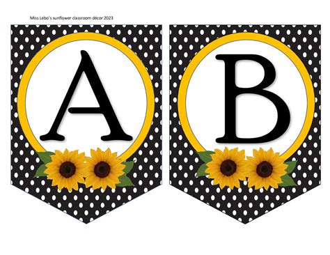 Sunflower Alphabet Wall Posters Teacha