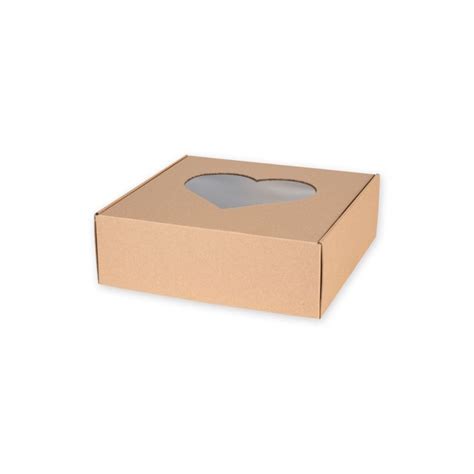 Pudełko fasonowe z okienkiem 300x300x100 mm serce