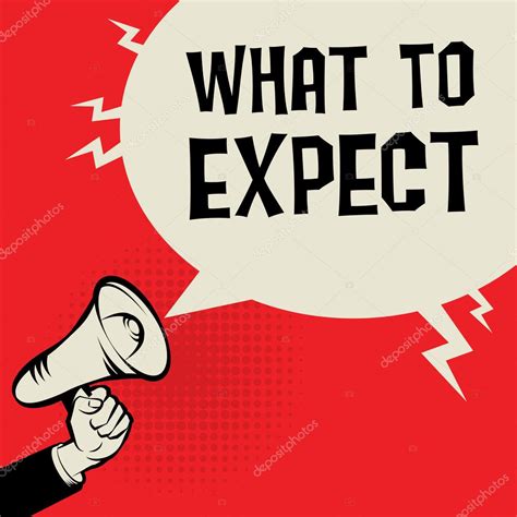 Megaphone Hand Business Concept With Text What To Expect Stock Vector