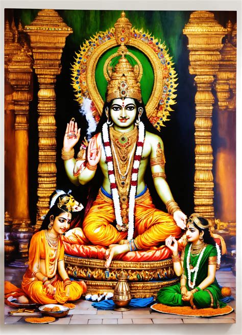 Lexica Lord Balaji Getting Served By Lord Bhrahma As Devotee And