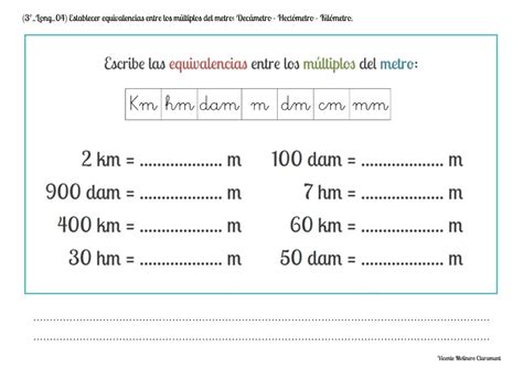 MEDIDAS DE LONGITUD Tercero Educación Primaria 8 años
