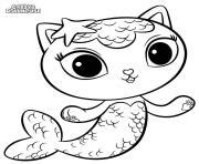 Coloriage Chat Sirene MerCat Gabby Chat JeColorie