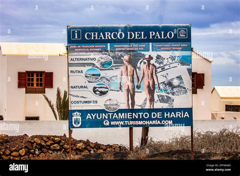 Spain Canary Islands Lanzarote Island Charco Del Palo FKK Nudism