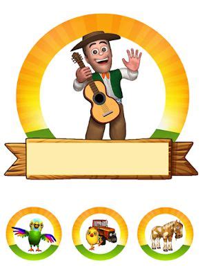 Kits imprimibles gratis Toppers para tortas granja de Zenón La