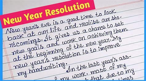 New Year Resolution English Essay How To Make New Year Resolution