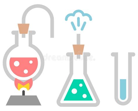 Sistema Del Icono De La Química Estilo Simple Ilustración del Vector