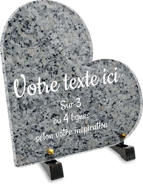 OCAP FUNERAIRE Plaque funéraire Coeur Personnalisable en plexi