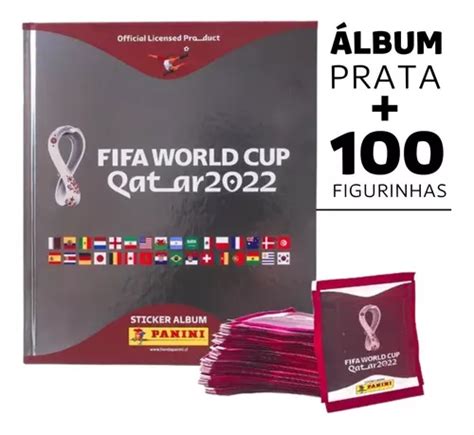 Album Capa Dura Prata Copa Do Mundo 2022 100 Figurinhas Frete grátis