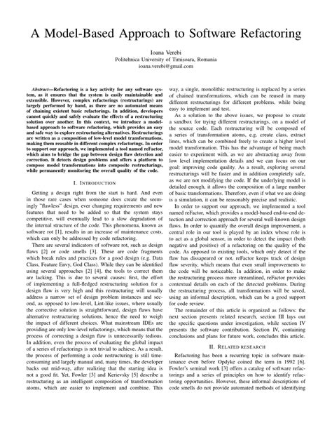 pdf a model based approach to software refactoring