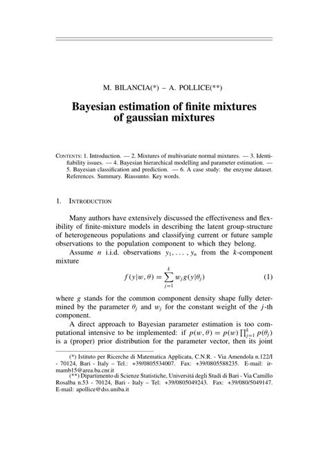 pdf bayesian estimation of finite mixtures of gaussian mixtures