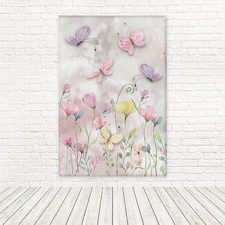 Painel Retangular Tecido Sublimado 3D Borboletas 1 50x2 20 WRT 6272