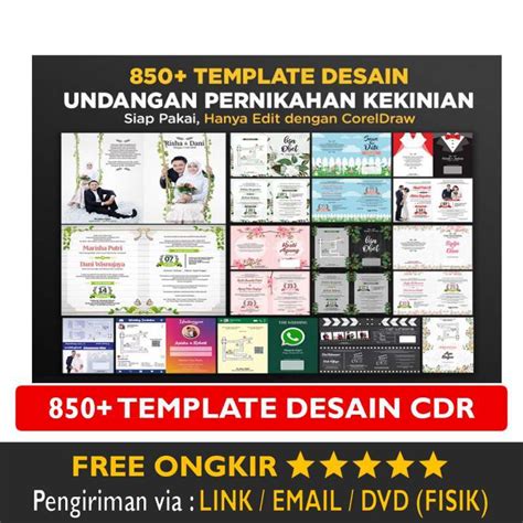 Promo Template Desain Undangan Pernikahan Kekinian Format Cdr