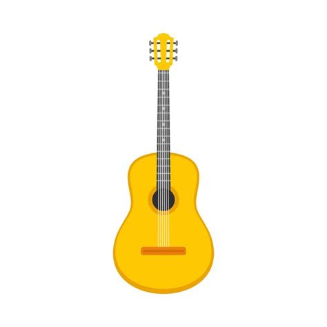 Icono de guitarra acústica ilustración plana del icono de vector de
